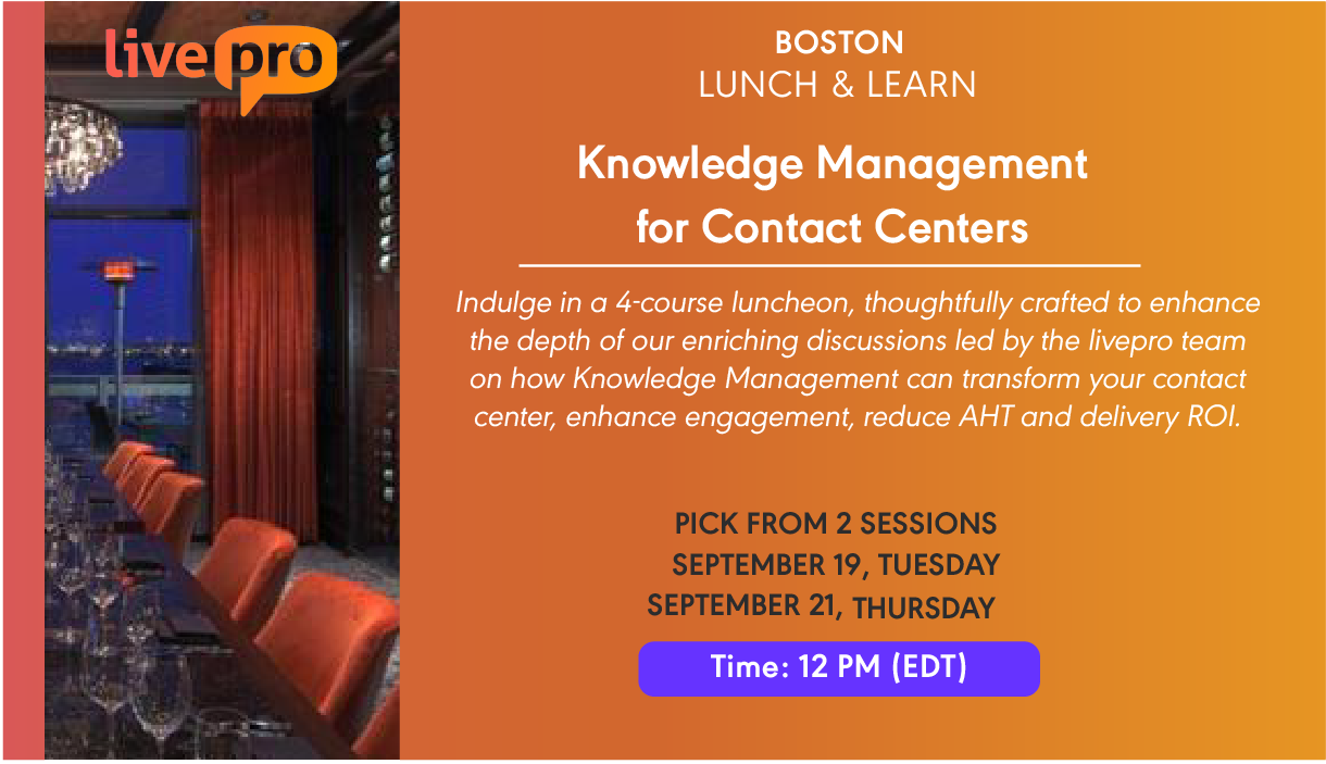 Livepro Boston Lunch And Learn 19 And 20 Sept 12pm Edt Livepro 